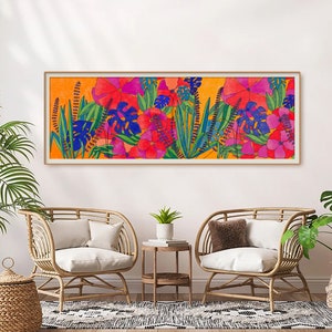 Long Horizontal Flowers Wall Art Colorful Floral Print - Etsy