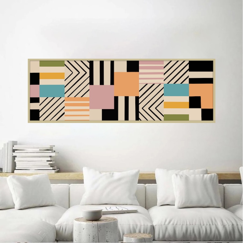 Geometric Long Horizontal Wall Art Long Narrow Poster Wide - Etsy