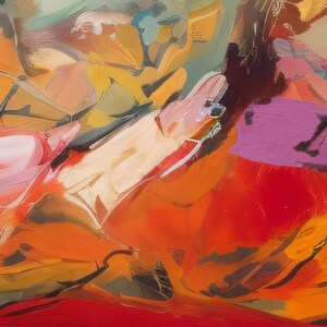 Abstract Long Horizontal Landscape, Expressionist Colorful Wall Art ...