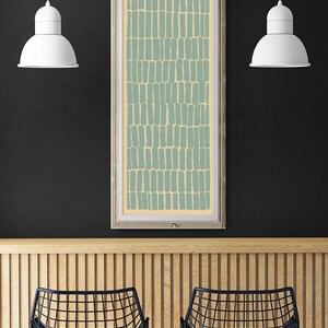 Abstract Long Horizontal Wall Art, Retro Blue Poster, Panoramic Long ...