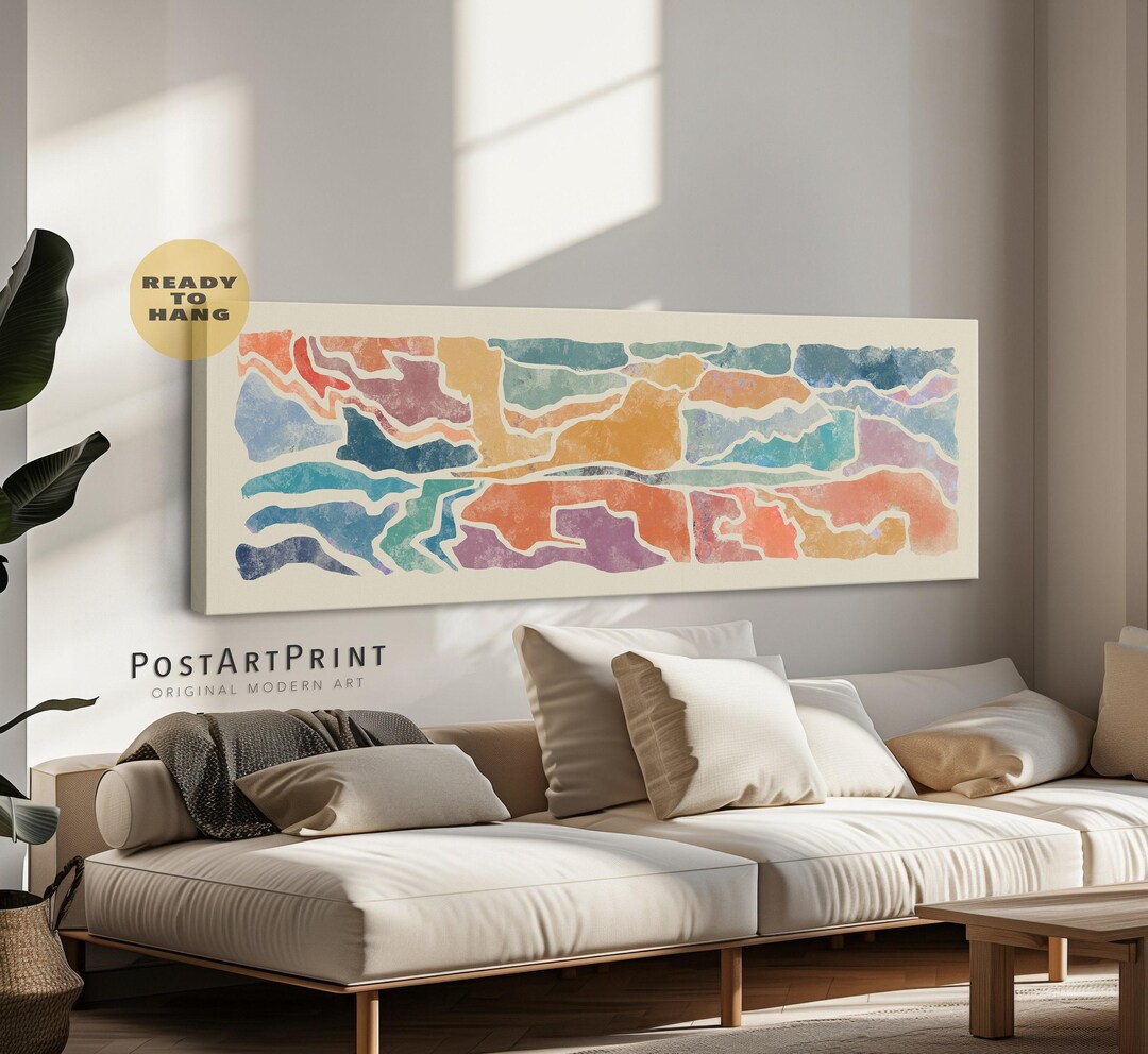 Horizontal Abstract Wall Art: Long Narrow Panoramic Wall Decor - Etsy