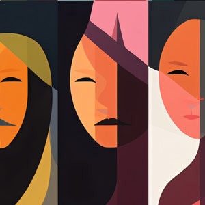 Abstract People Art, Minimalist Fashion Wall Art, Vertical Painting ...