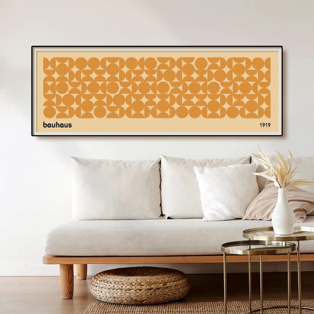 Retro Colors Bauhaus Poster, Horizontal Bauhaus Wall Art, Exhibition ...