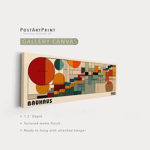 Horizontal Bauhaus Retro Wall Art: Mid Century Geometric Exhibition ...