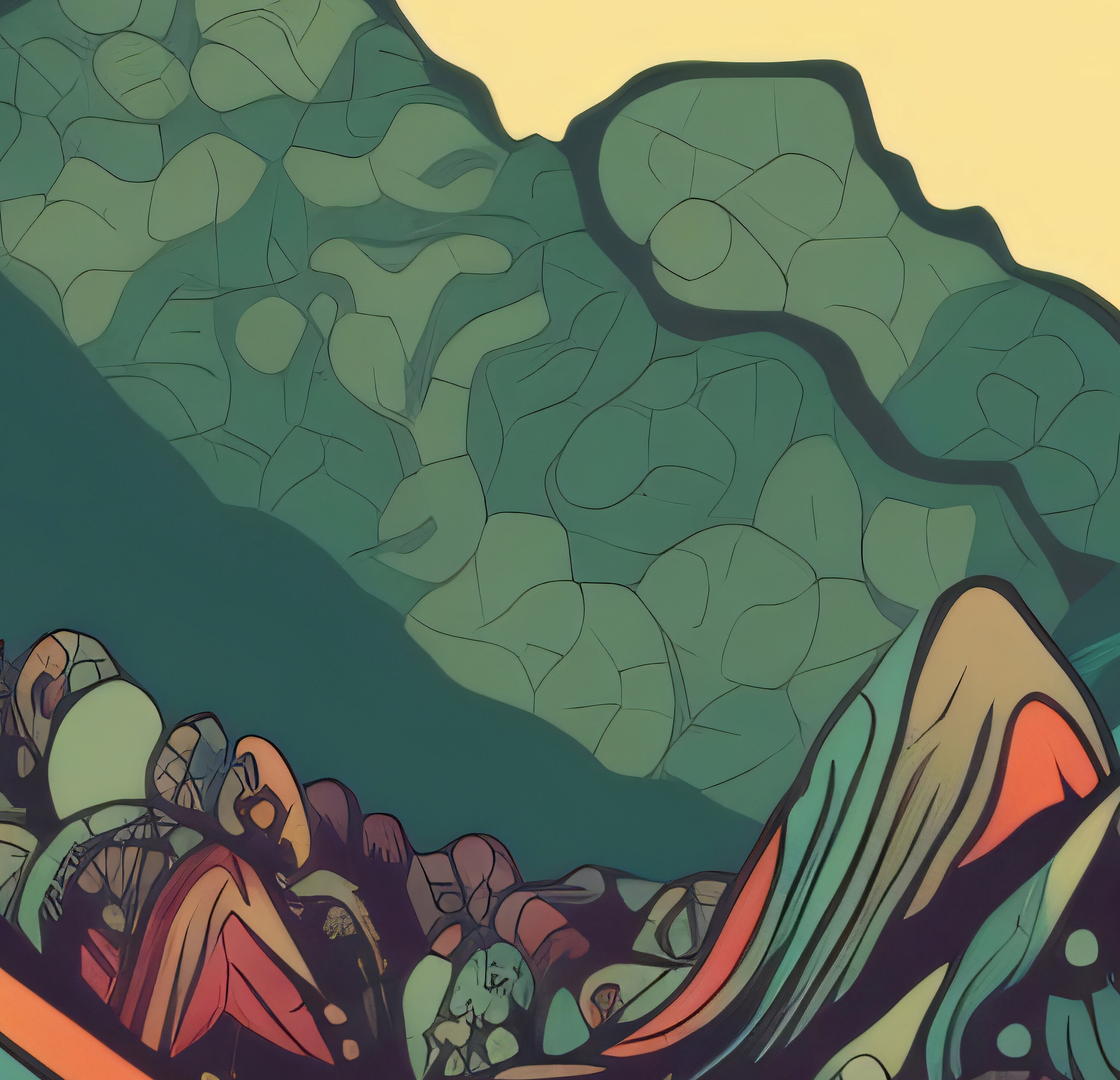 Long Horizontal Retro Psychedelic Art 1970's Poster - Etsy