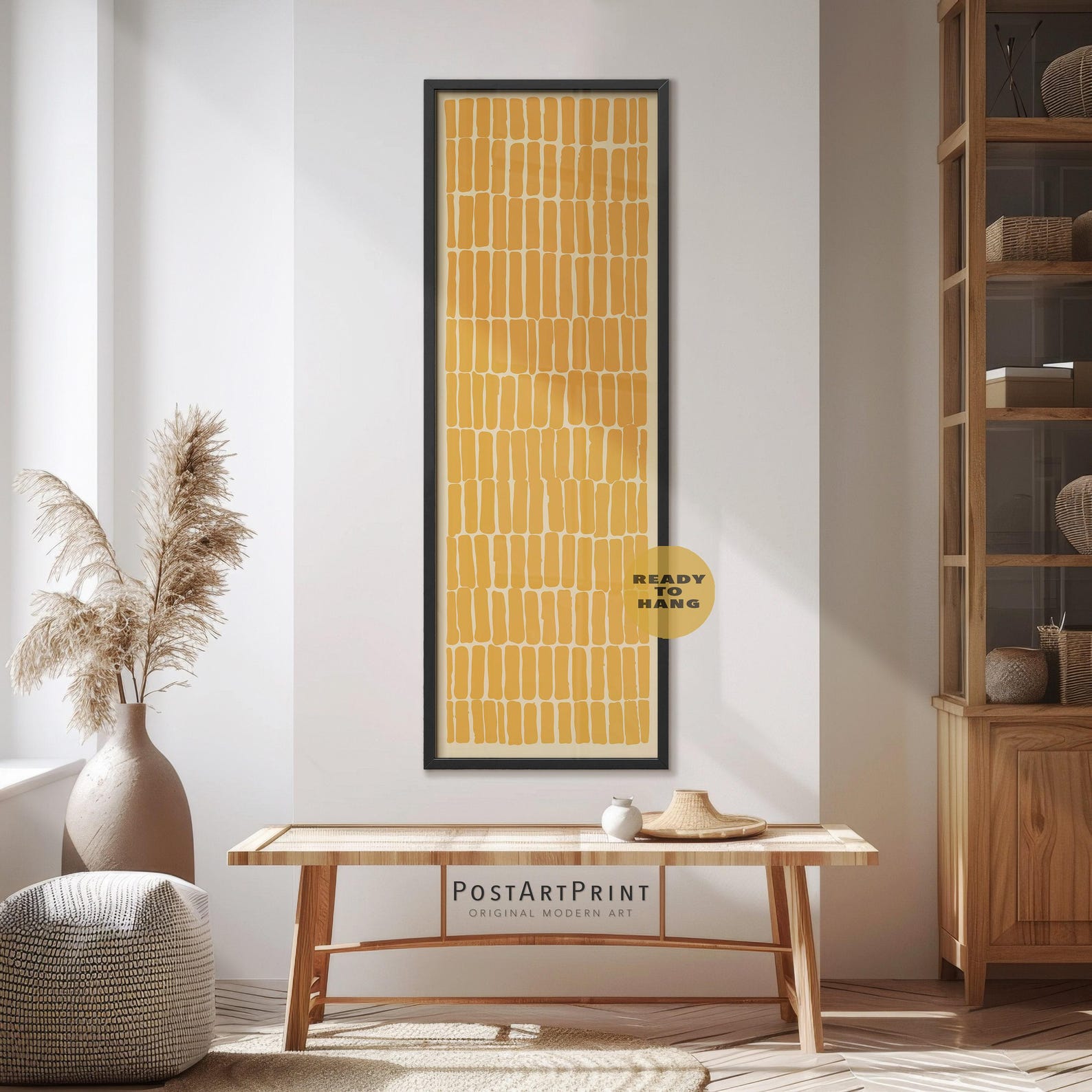 Mid Century Modern Framed Poster: Horizontal Yellow Color Blocks Retro ...
