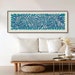 Abstract Botanical, Long Horizontal Art, Blue and Beige Wall Art, Navy ...