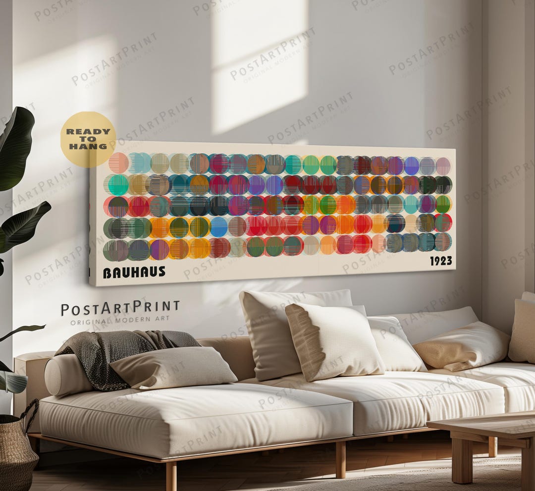 Bauhaus Art Print: Colorful Abstract Horizontal Framed Canvas - Etsy