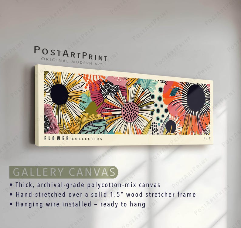 Floral Panoramic Art: Long Horizontal Flowers Market Print - Etsy