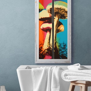 Abstract Mushroom Art, Pop Art Print, and Warhol Art Style, Psychedelic ...