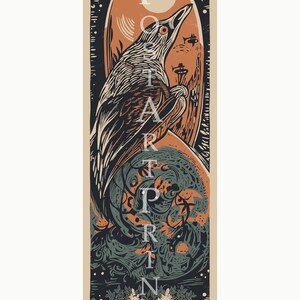 Long Vertical Wall Art, Block Print Style, Wide Art Print, Vertical ...