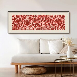 Abstract Long Horizontal Wall Art, Mid Century Modern, Panoramic Long ...