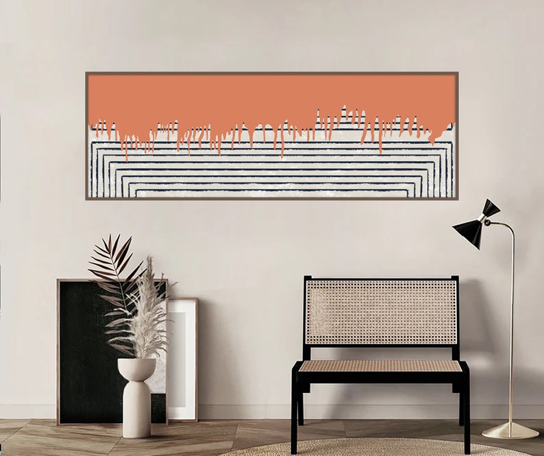 Long Horizontal Color Block Art Print Abstract Wide Art - Etsy