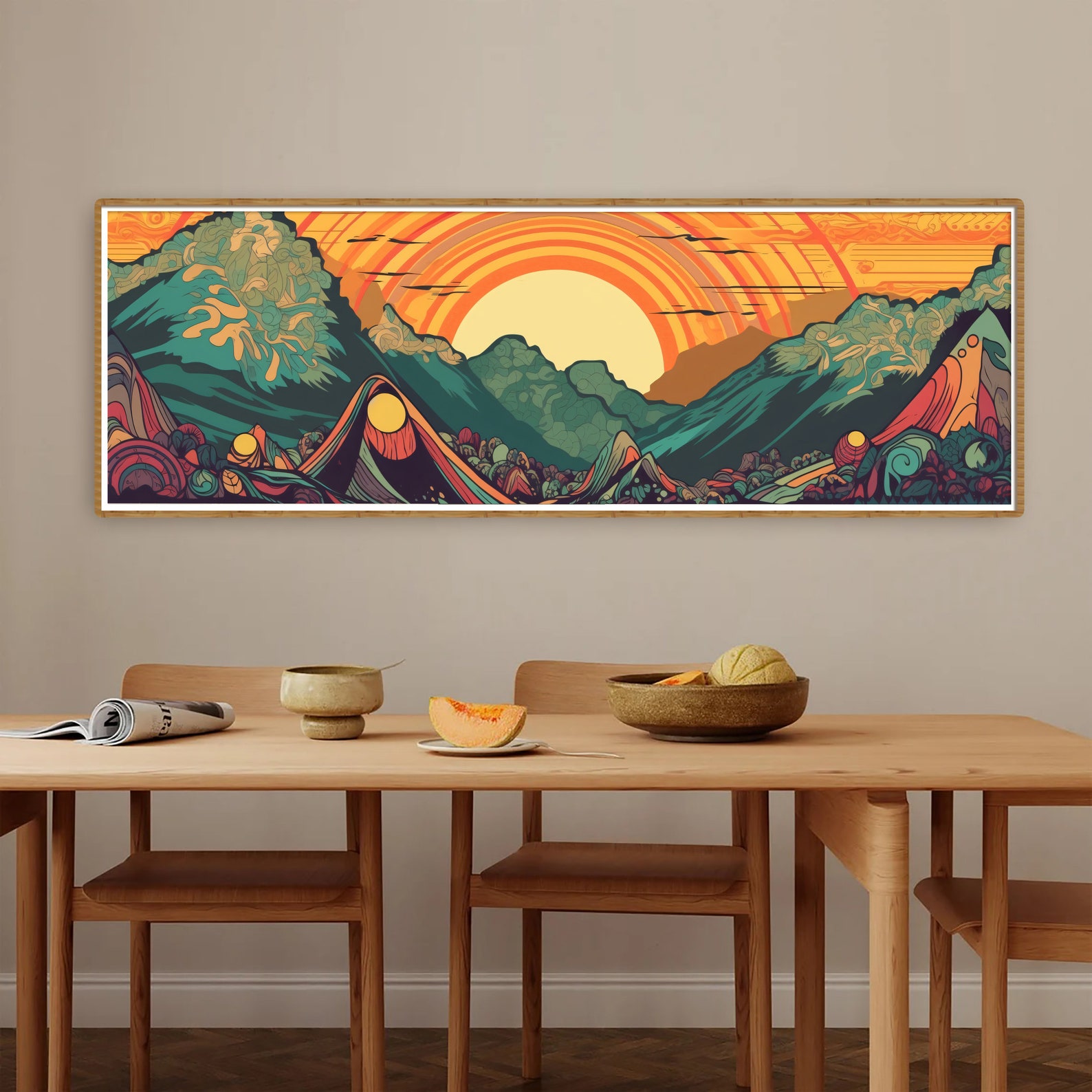 Long Horizontal Retro Psychedelic Art 1970's Poster - Etsy