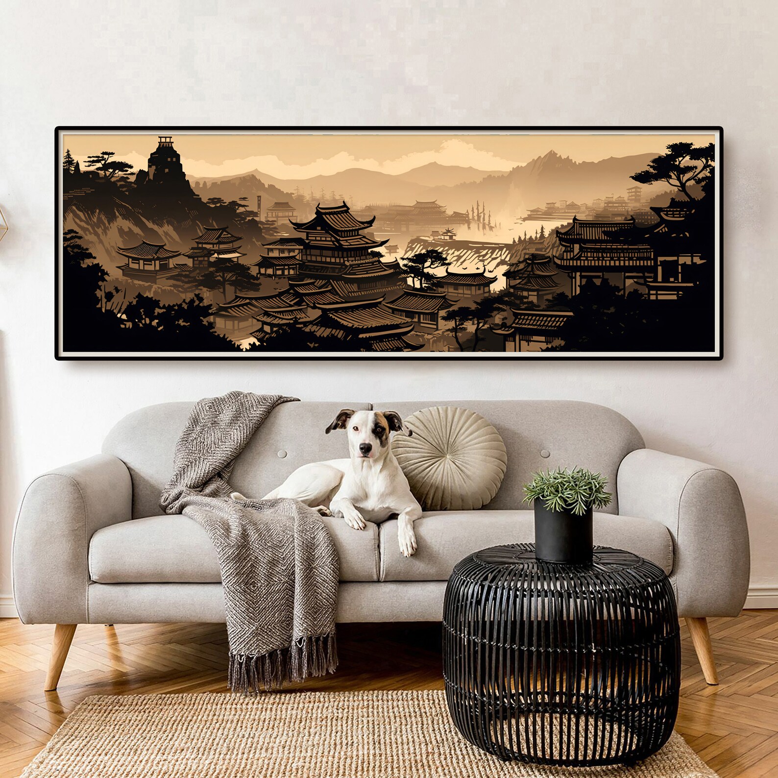 Panoramic Japanese Landscape Wall Art Long Horizontal Art - Etsy