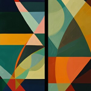 Abstract Long Horizontal Wall Art, Abstract Panoramic Painting, Edwar ...