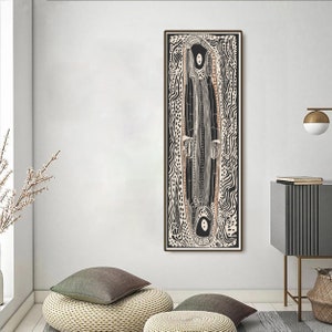 Aboriginal Panoramic Art, Long Horizontal Wall Art, Black and White ...