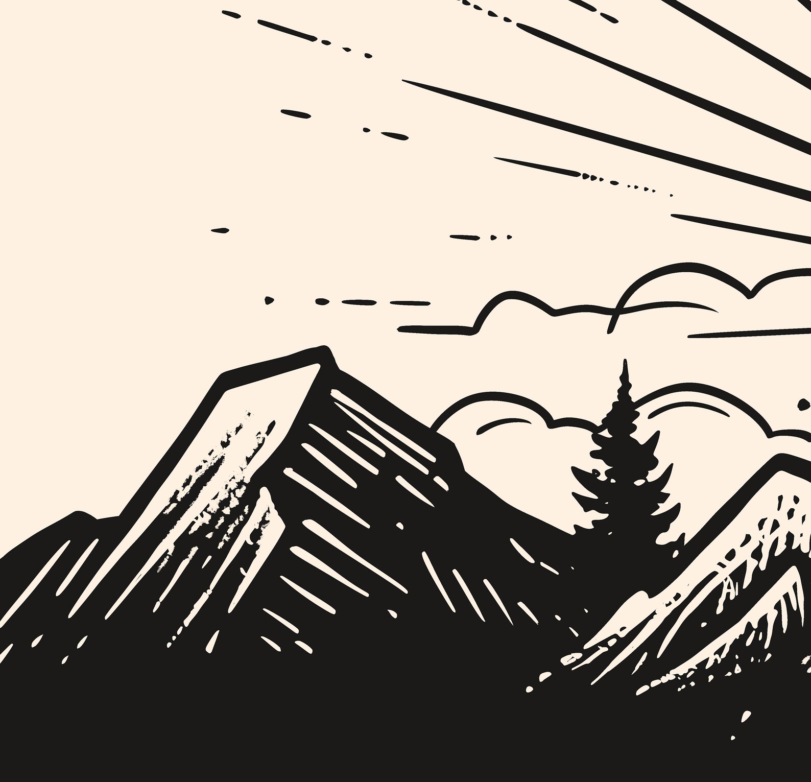 Minimalist Mountain Long Horizontal Line Mountain Art Boho - Etsy