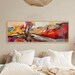 Abstract Long Horizontal Landscape, Expressionist Colorful Wall Art ...