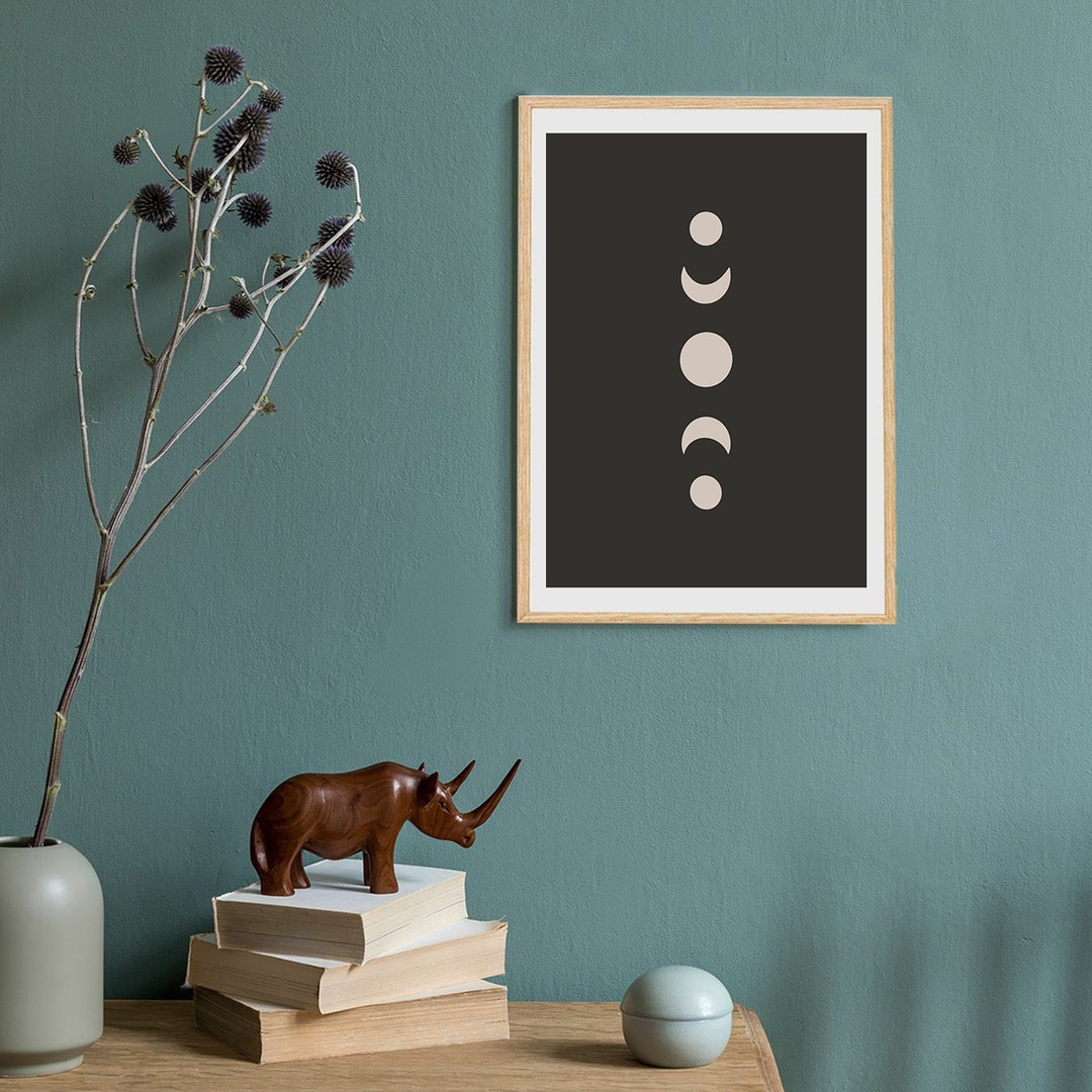 Phases of the Moon Digital Download Poster Geometric - Etsy