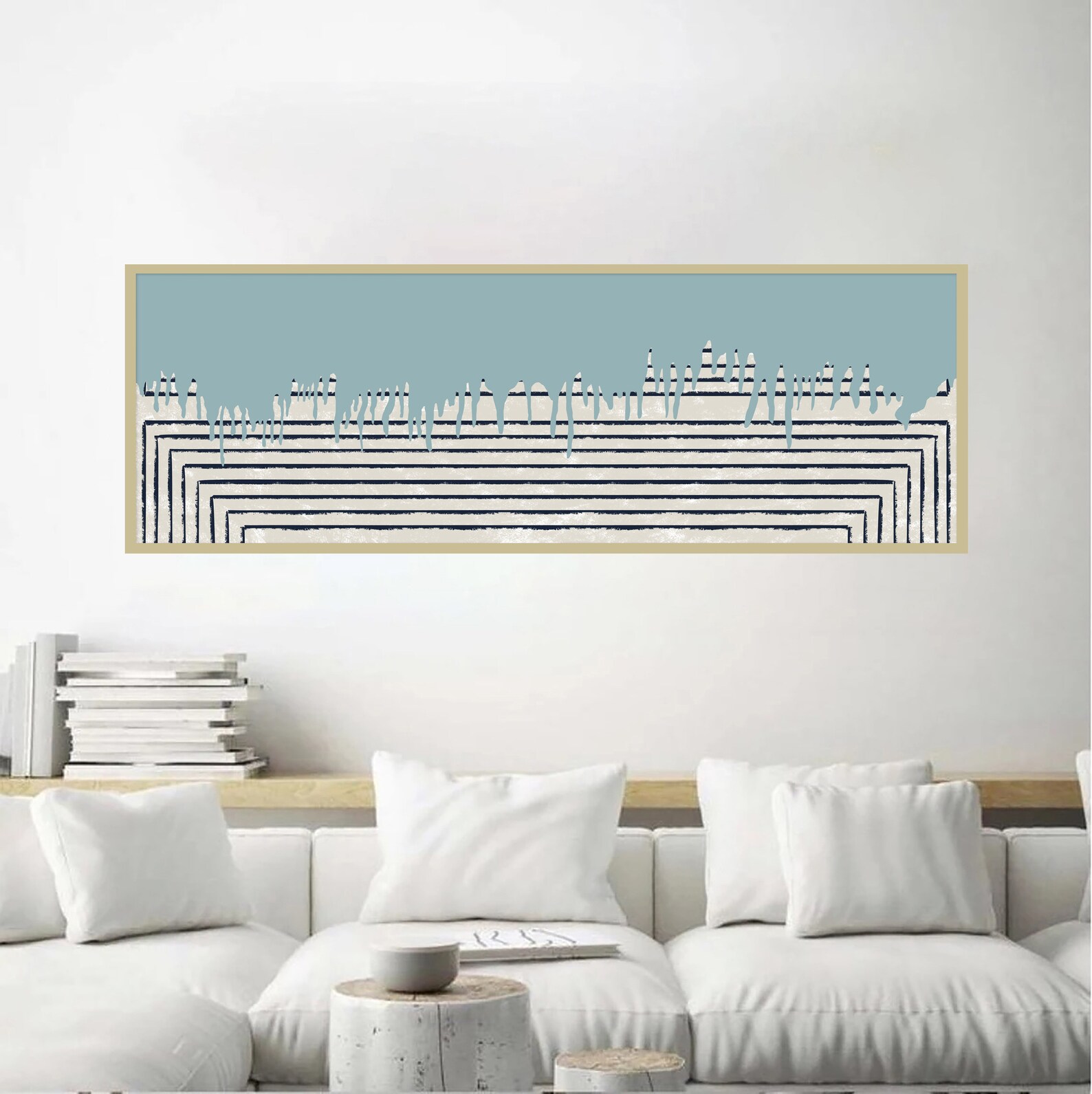 Long Horizontal Color Block Art Print Abstract Wide Art - Etsy