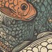 Fish Art Print, Long Narrow Decor, Shoal of Fhish, Nautical Poster ...