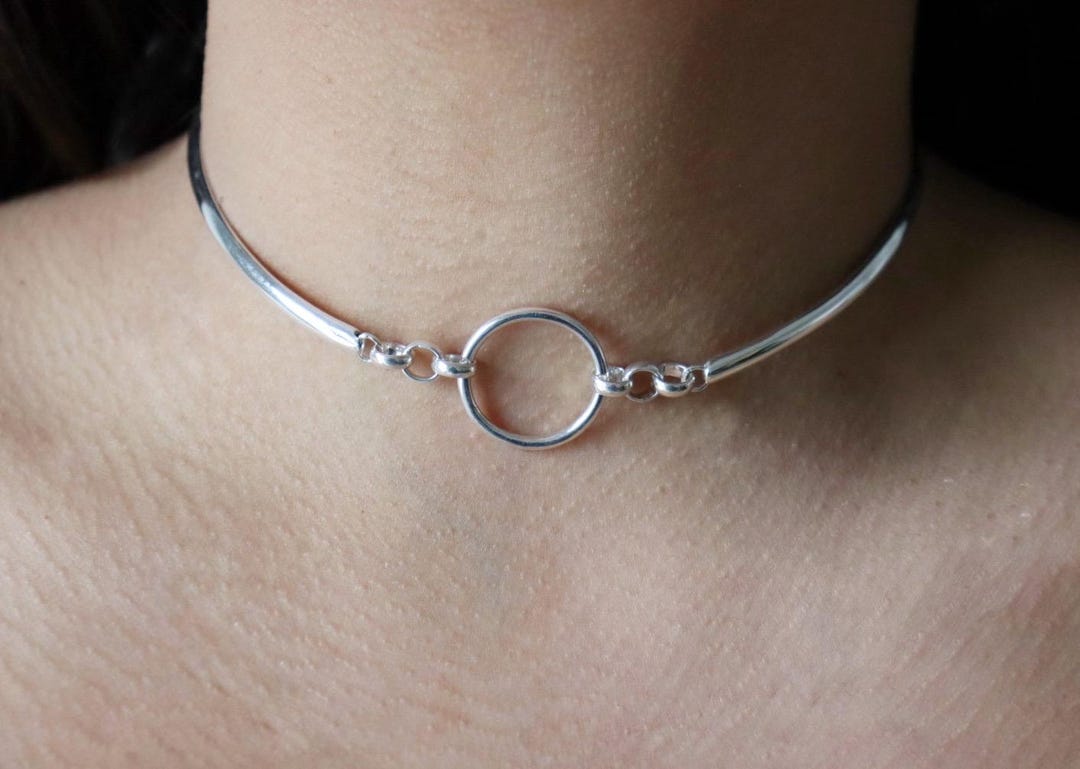 Discreet Silver Slave Day Collar Necklace – 6 Gauge Half Round (4.2mm ...