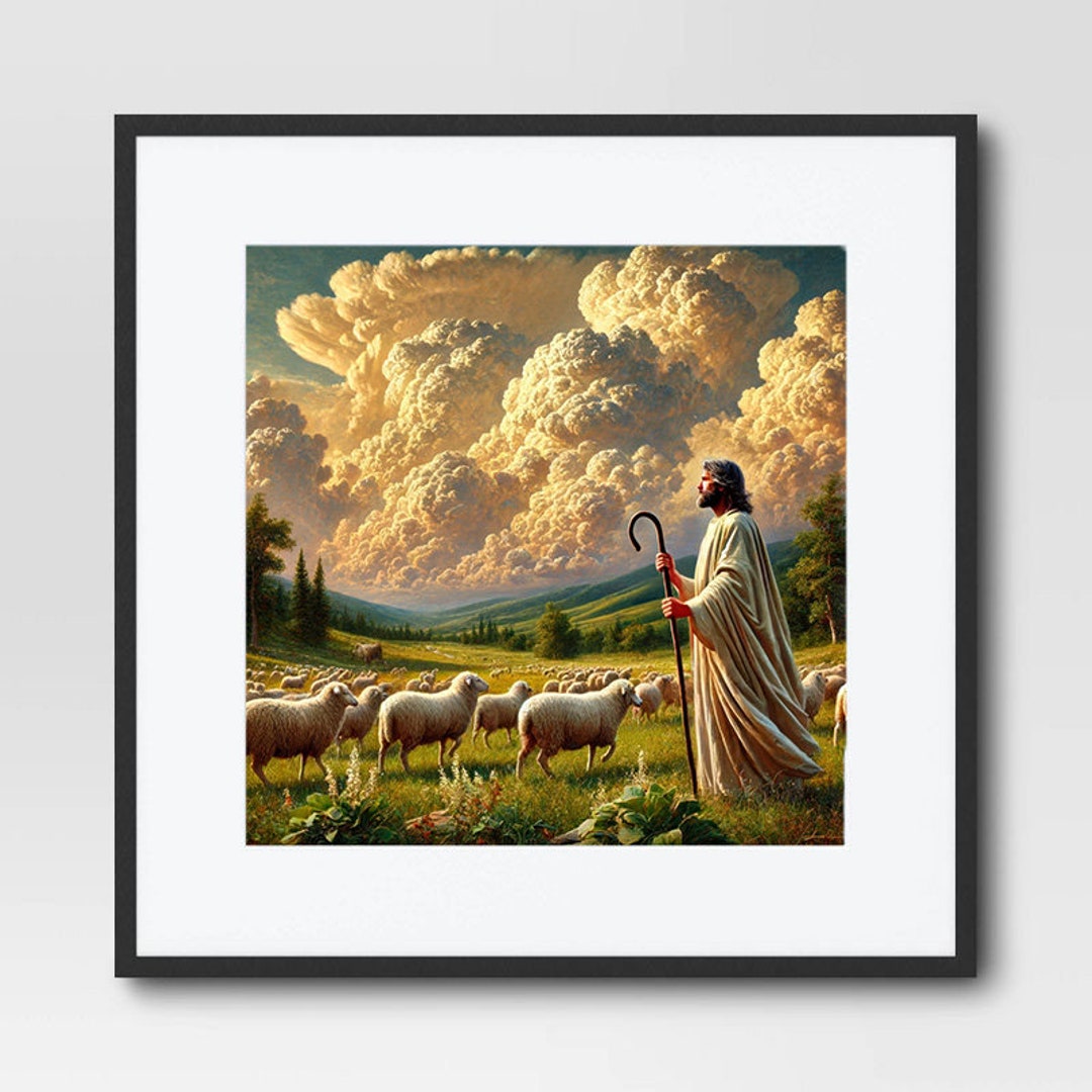 Jesus, the Good Shepherd- Inspirational Digital Art Print - High ...