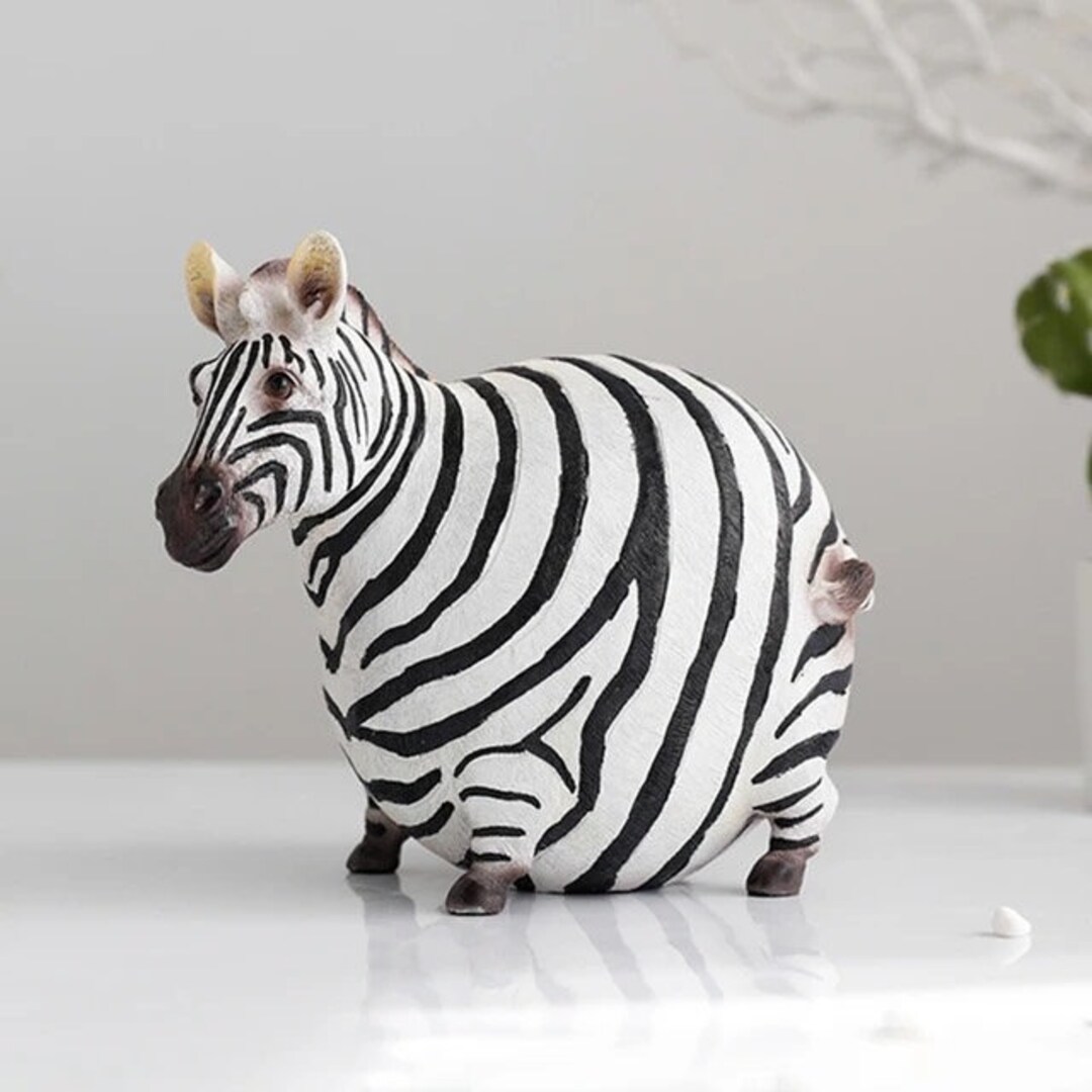 Nordic Creative Resin Cute Fat Zebra Figurine Animal Figurine Sculpture ...