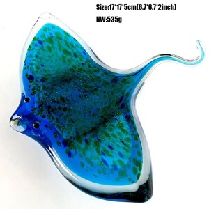 Handmade Glass Blown Stingray Figurine Exquisite Marine Animal ...