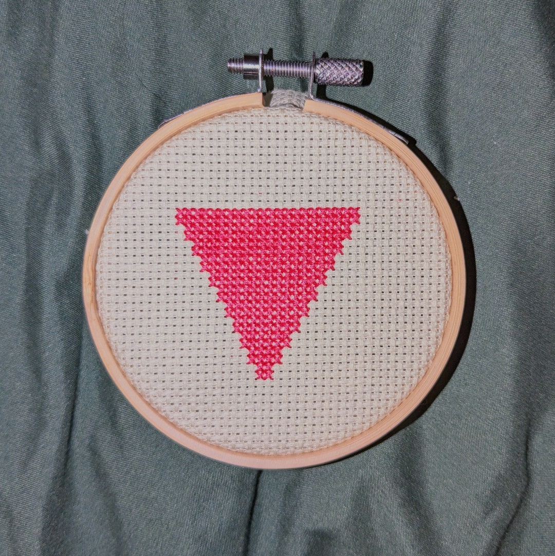 Pink Triangle Cross Stitch - Etsy