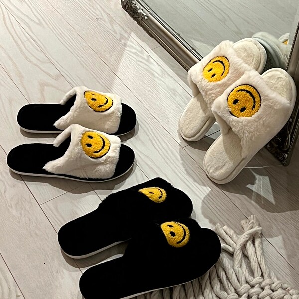 Smiley Face House Shoes - Etsy