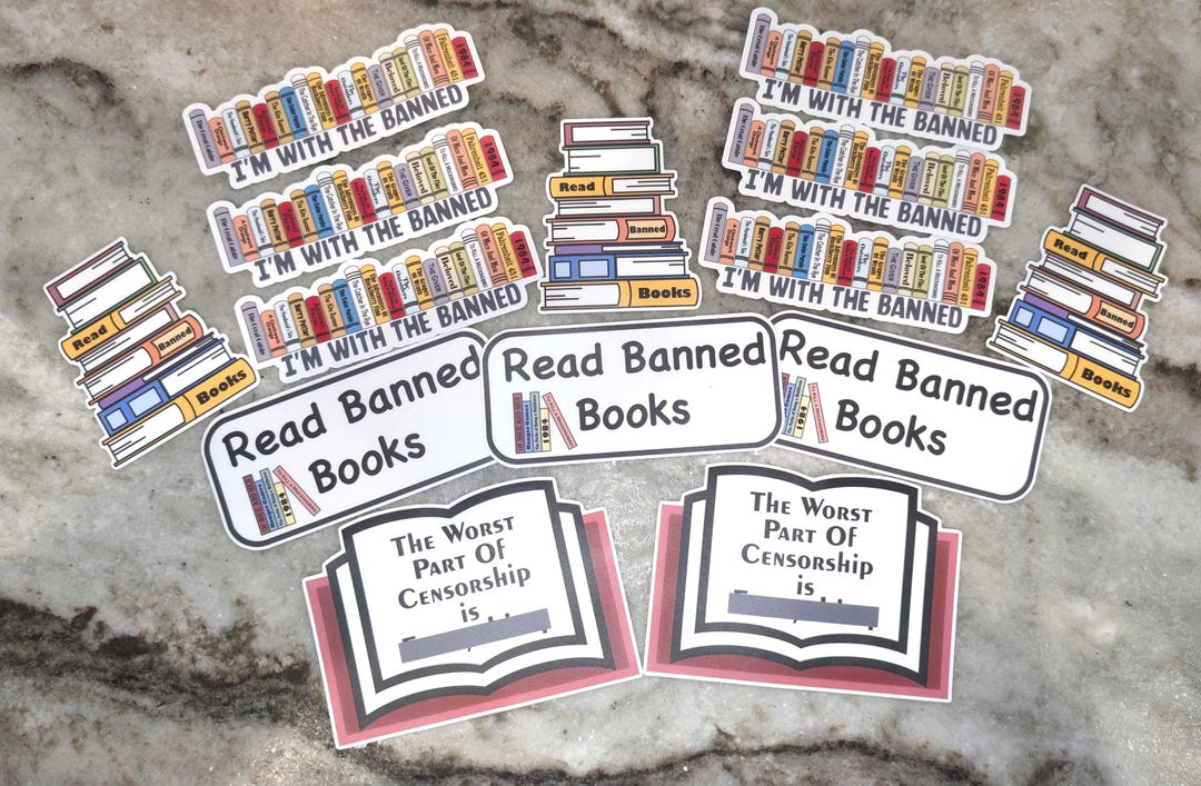 Support the Freedom to Read: Banned Books Stickers for Laptops, Water ...