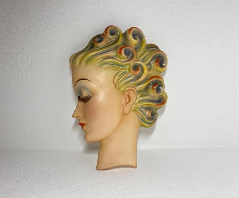 GOEBEL Art Deco Wall Mask Lady With Curls Designed by Agnes - Etsy