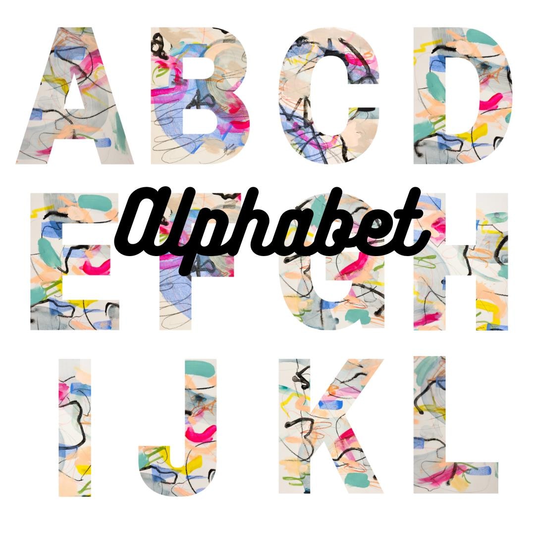 Digital Alphabet Printable Ephemera/art Print/collage Paper - Scribble ...