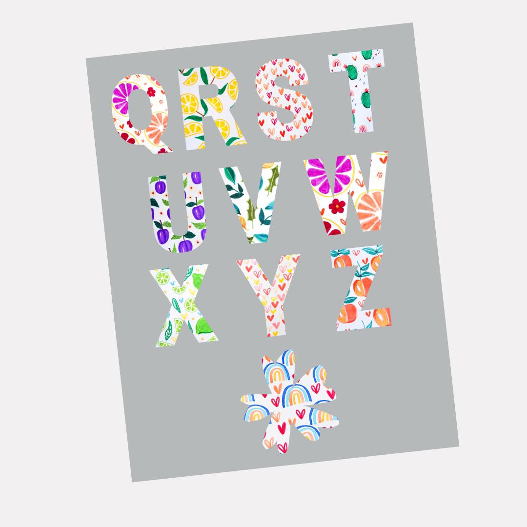 Digital Alphabet Printable Ephemera/art Print/collage Paper - Doodle ...