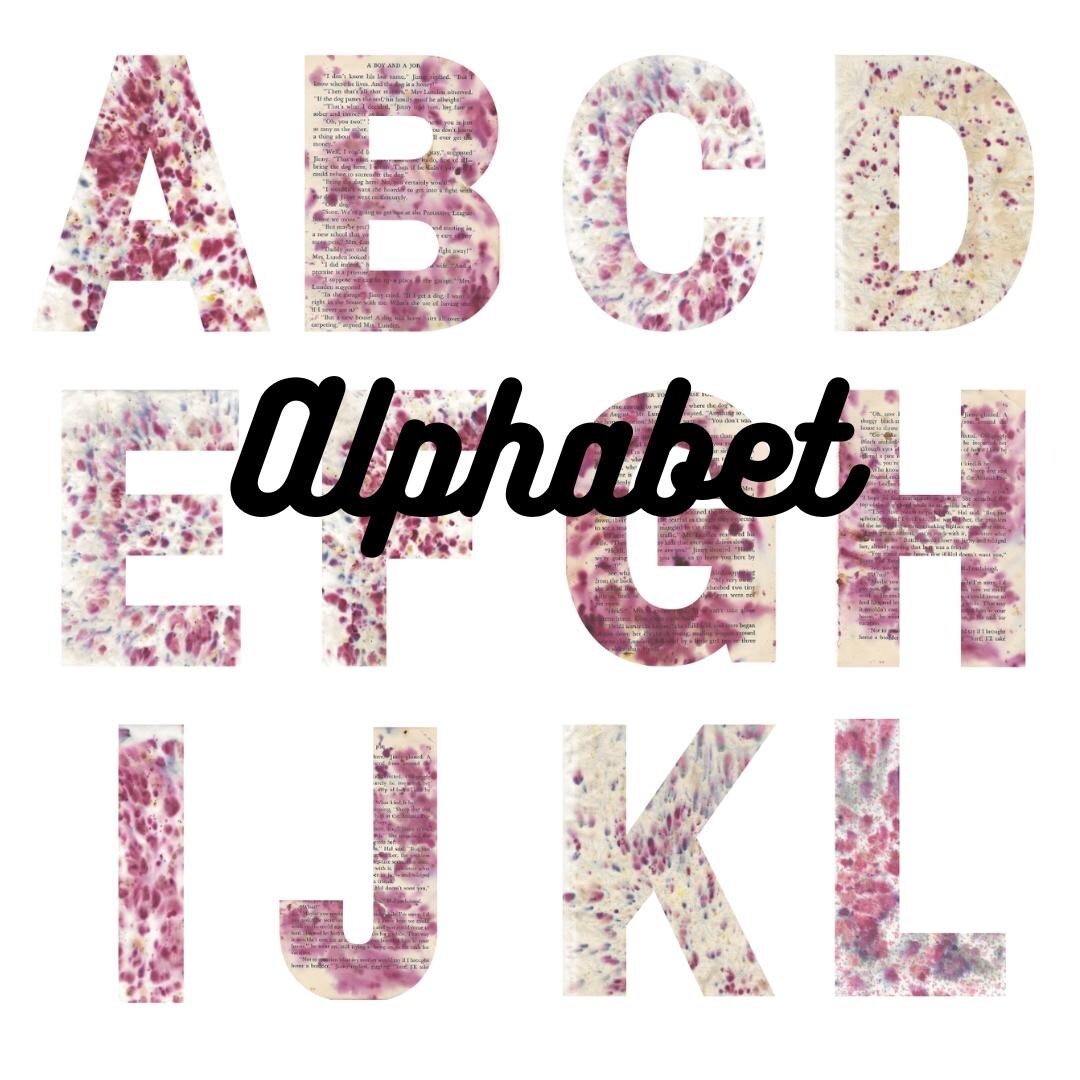 Digital Alphabet Printable Ephemera/art Print/collage Paper-- Tea Dyed ...