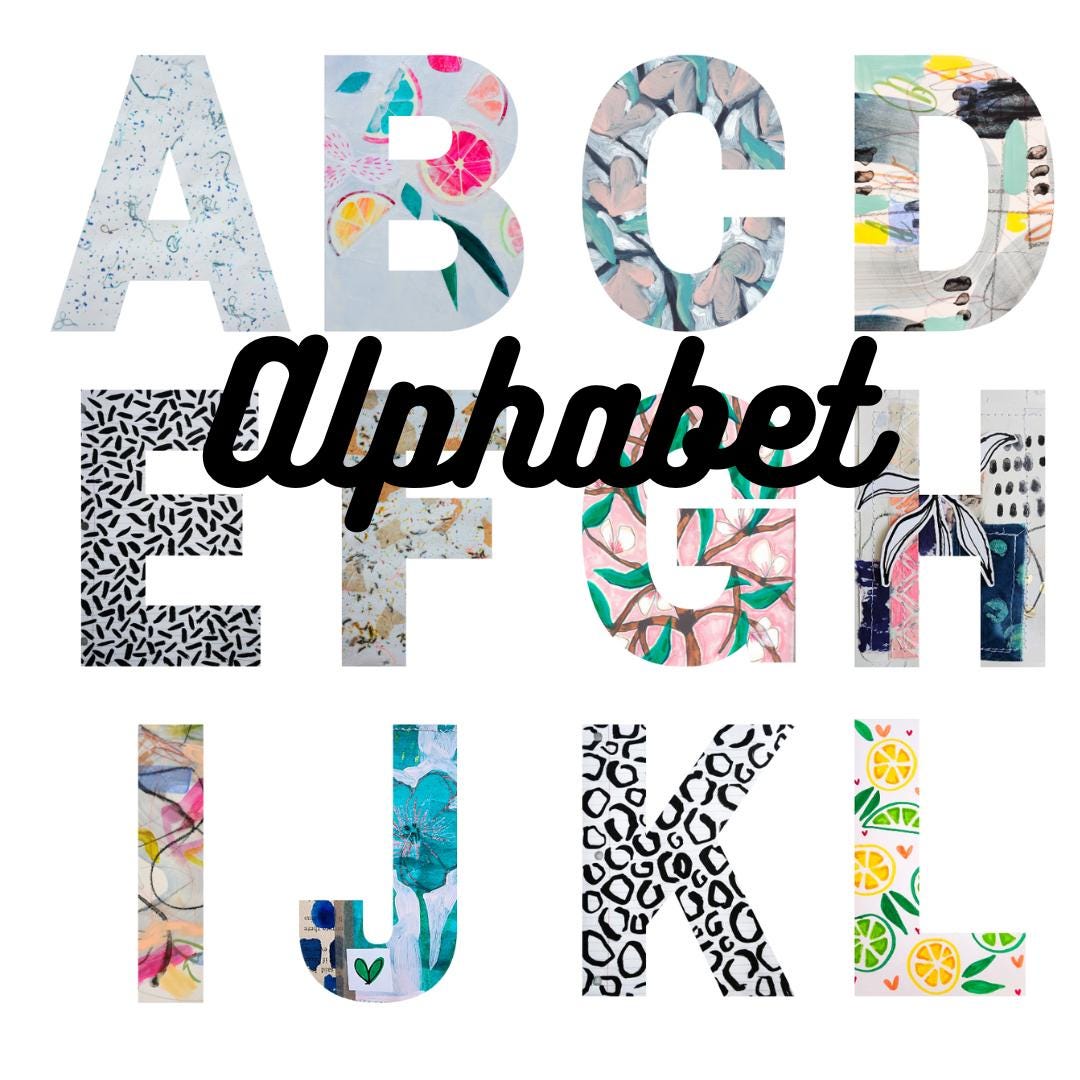 Digital Alphabet Printable Ephemera/art Print/collage Paper - Etsy