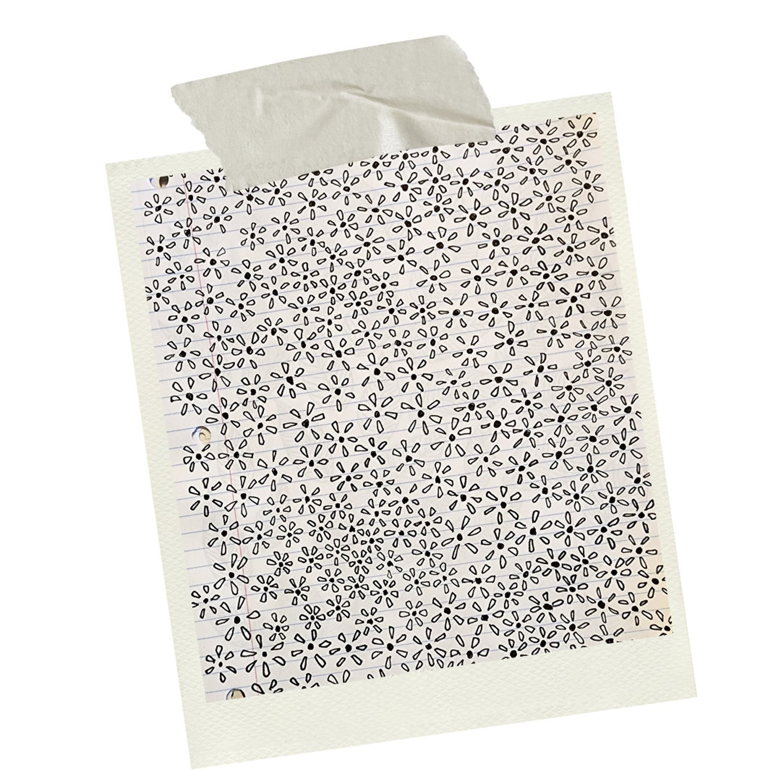 Digital Paper Pack --made With[original Art]/black and White/hand Drawn ...