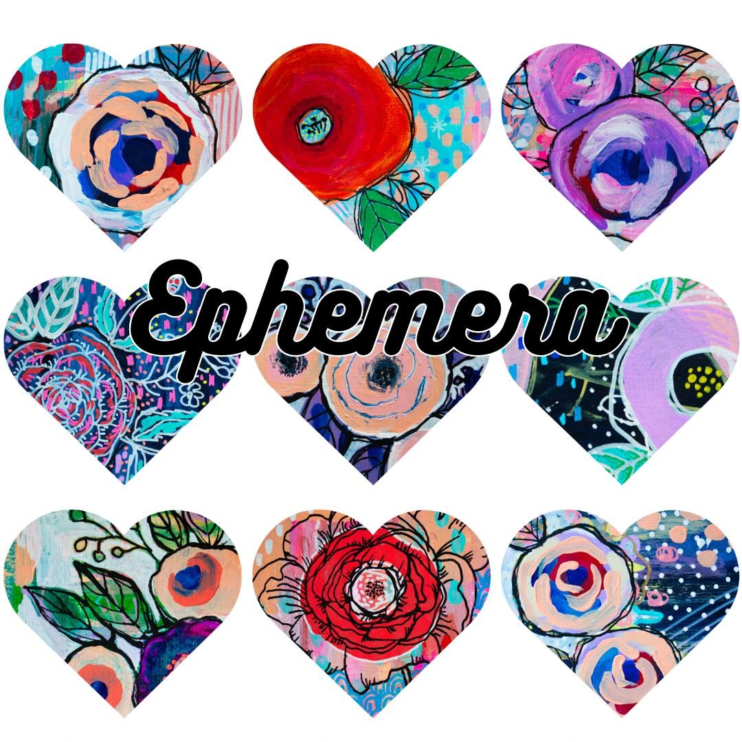 Digital Heart Ephemera Printable/art Print/collage Paper - Floral and ...