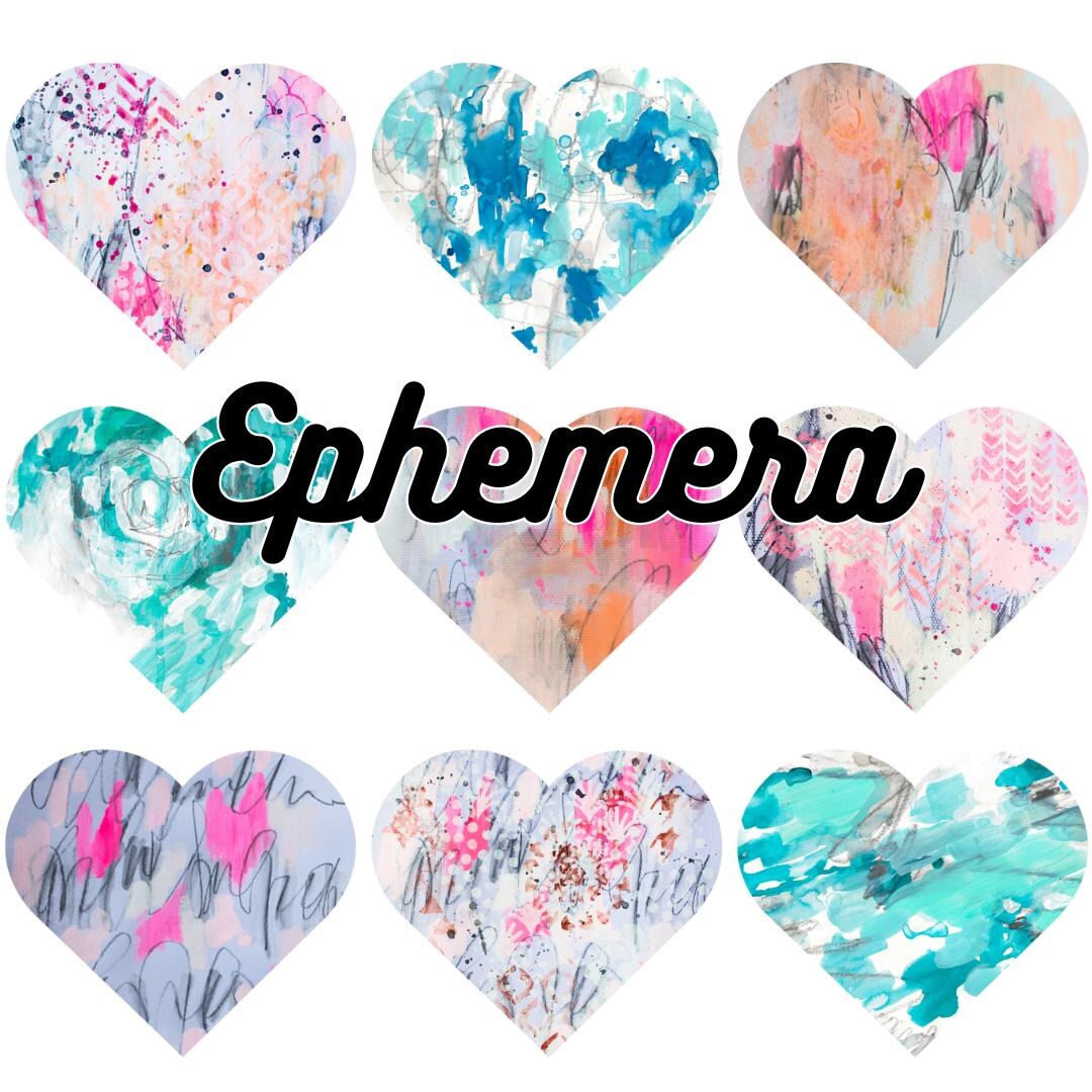 Digital Heart Ephemera Printable/art Print/collage Paper - Mixed Media ...