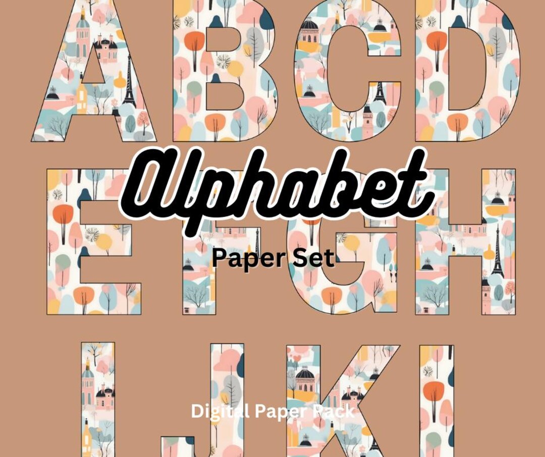 City Alphabet Digital Paper Pack, Vintage Ephemera (digital Download ...