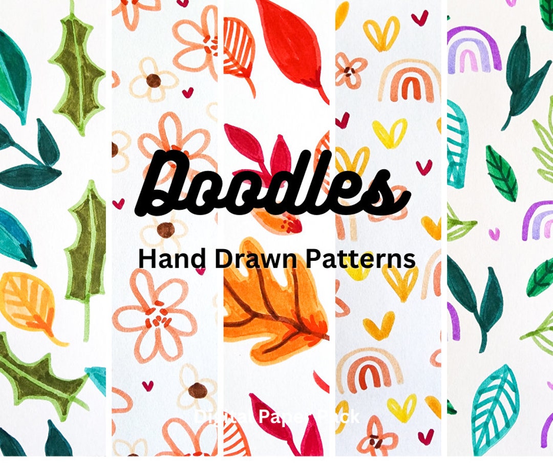Digital Paper Pack --made With[original Art]/hand Drawn Patterns ...