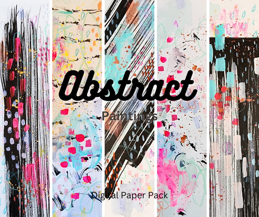 Digital Abstract Art Background Paper Bundle Junk Journal Paper Digital ...