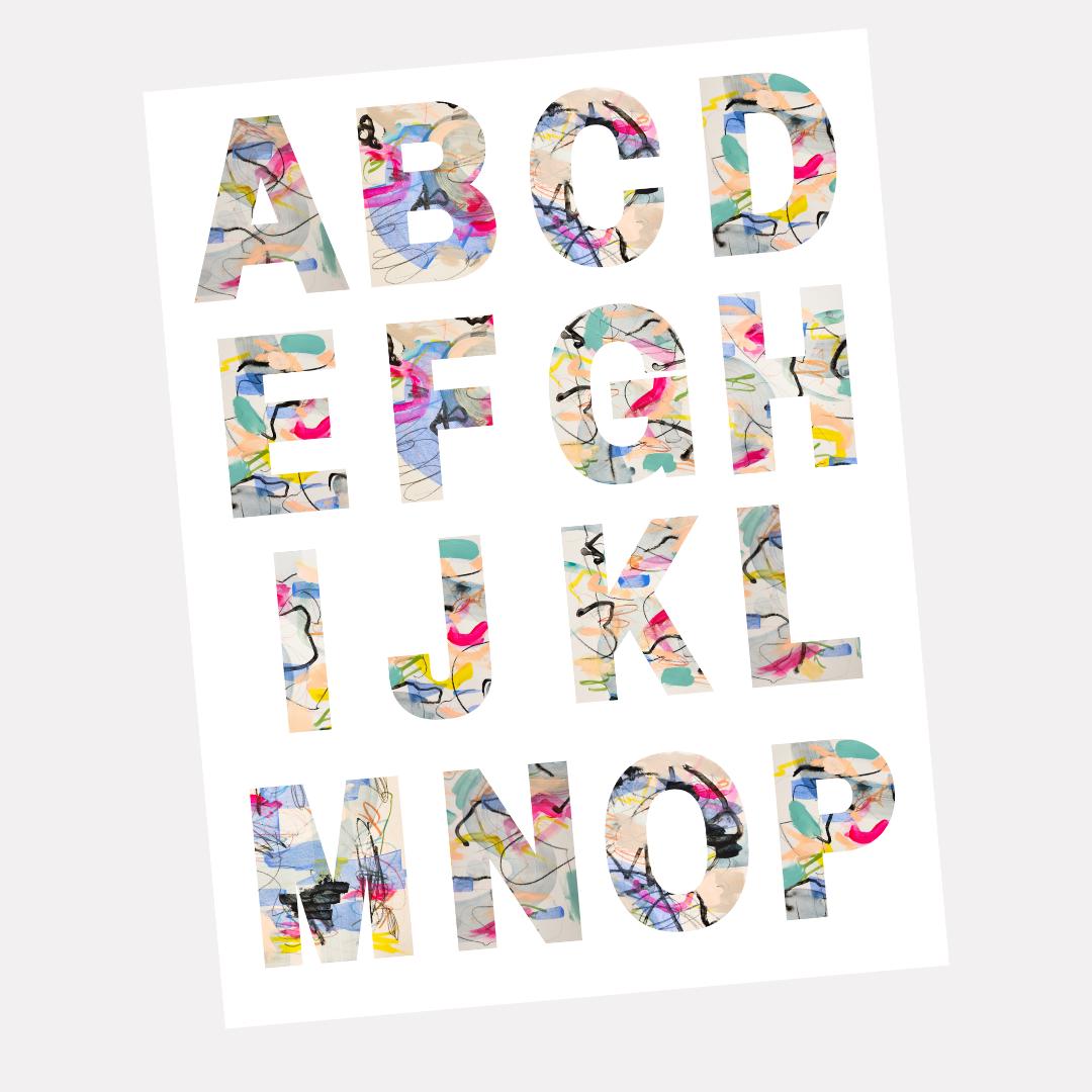 Digital Alphabet Printable Ephemera/art Print/collage Paper - Scribble ...