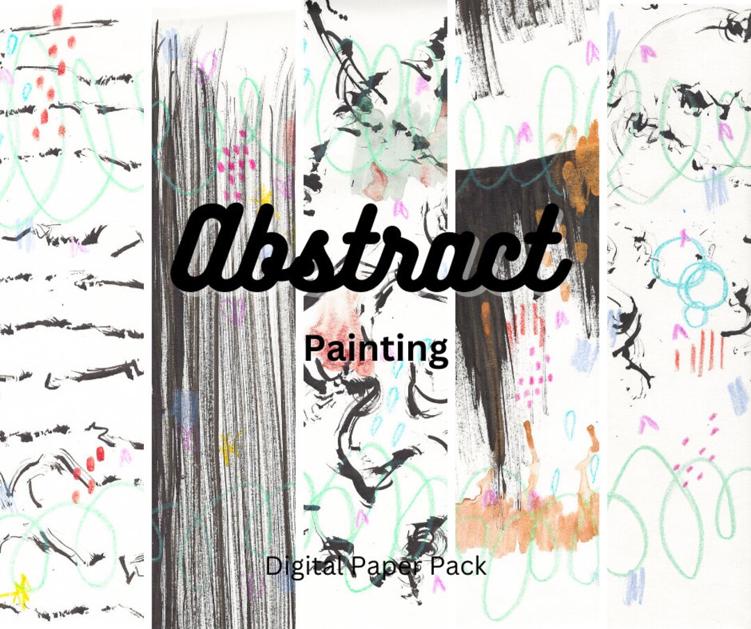 Digital Paper Pack --made With[original Art]/mixed Media Abstract Art ...