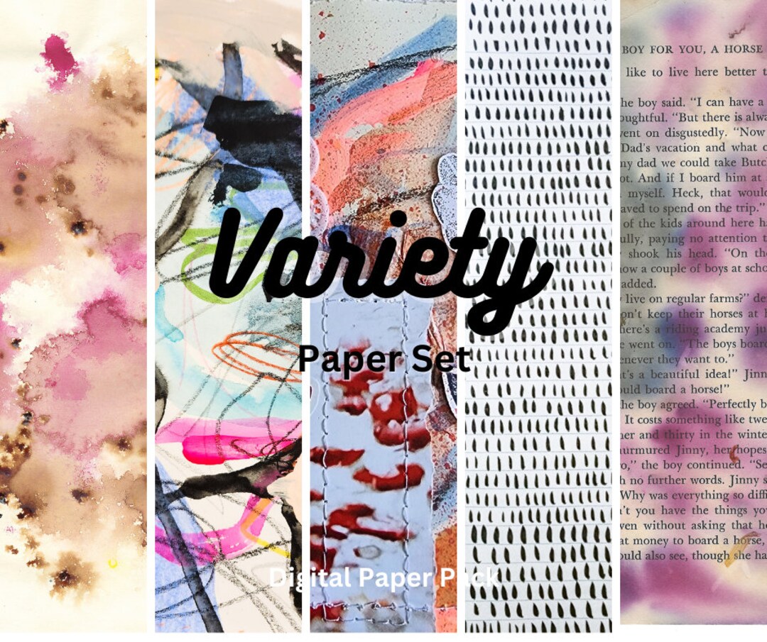 Digital Paper Pack --made With[original Art]/mixed Media Abstract Art ...