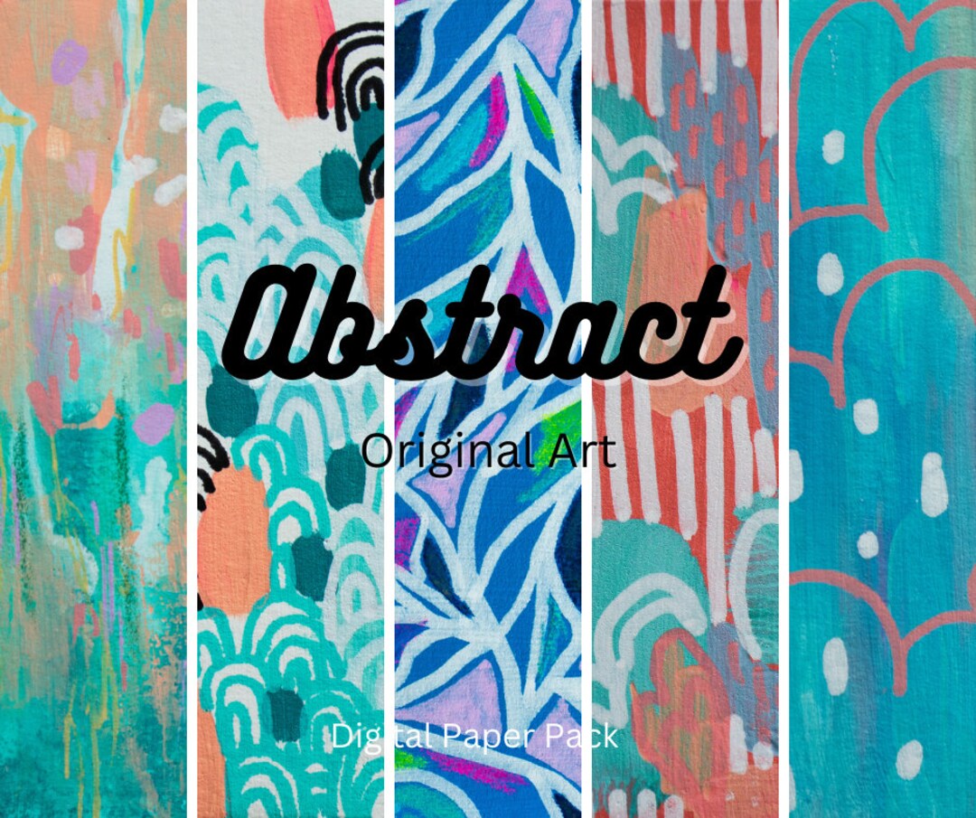 Digital Paper Original Mixed Media Abstract Art Paper Bundle Junk ...