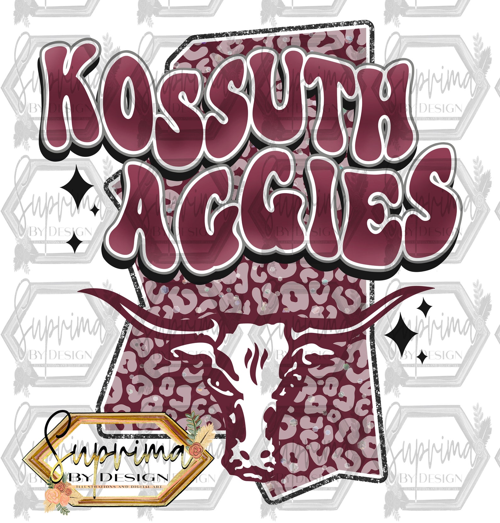 KOSSUTH Aggies Mascot Included Aggie Football Mississippi - Etsy