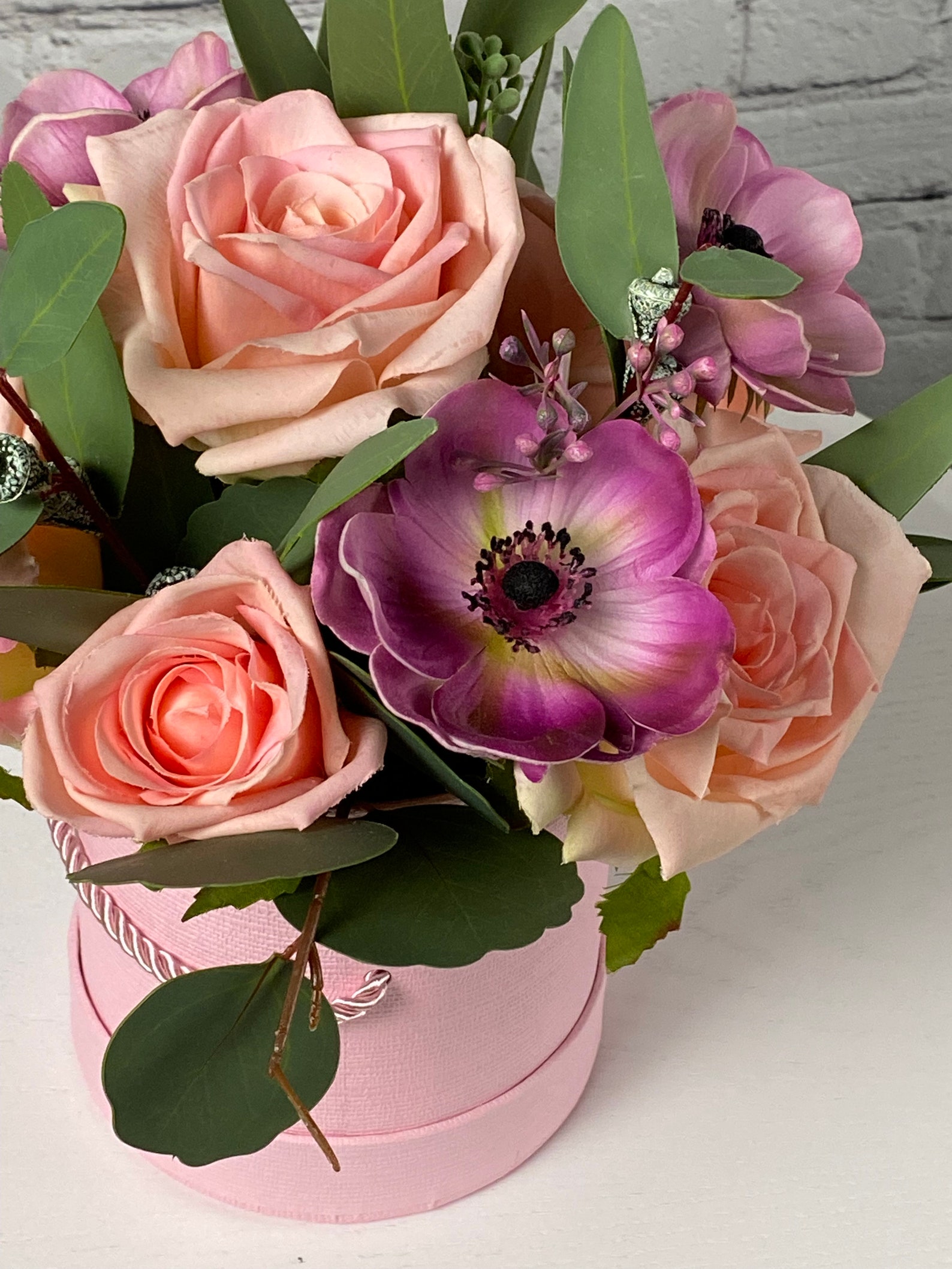 Real Touch Realistic Flowers Arrangement in a Box, Luxury Artificial ...